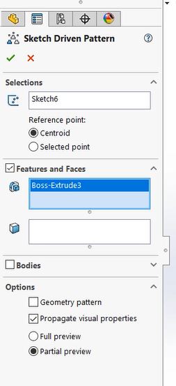 آموزش دستور sketch driven pattern نرم افزار Solidworks - مهندس یار
